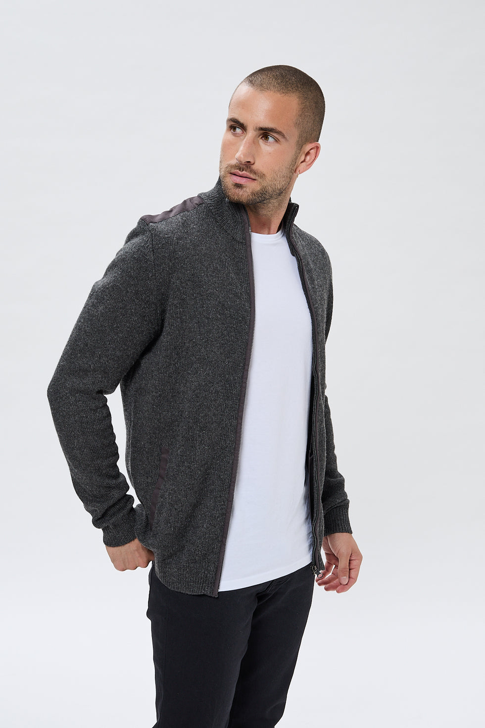 Gilet Carlos Anthracite chiné – Lee Cooper
